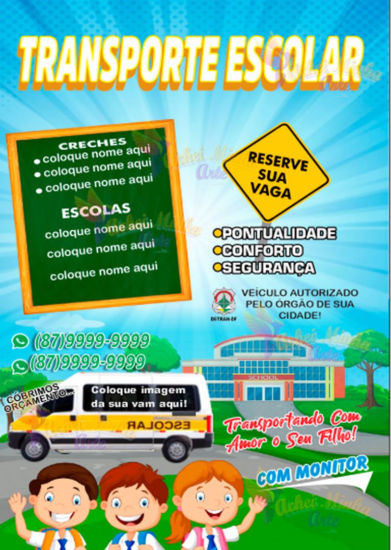 Transporte escolar Vans - Achei Minha Arte Vetor, Flyer, Panfleto