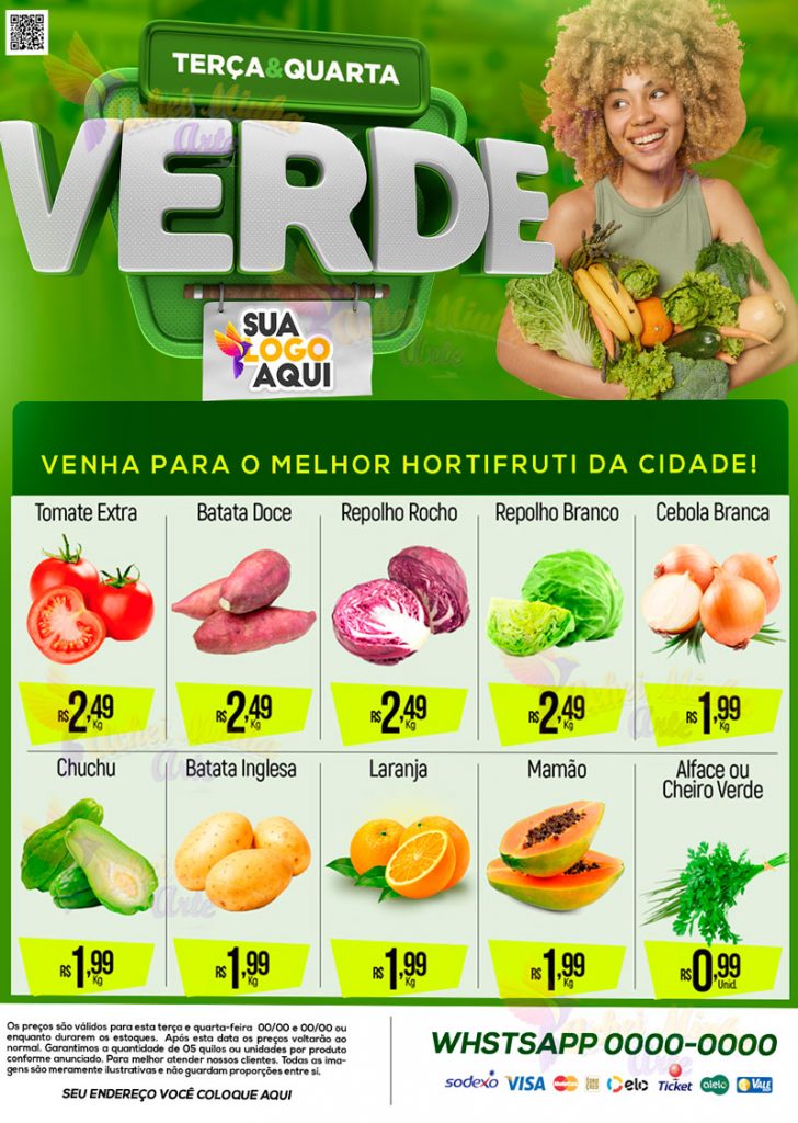 Encarte Terça e Quarta Verde - Encarte - Tabloide Editáveis