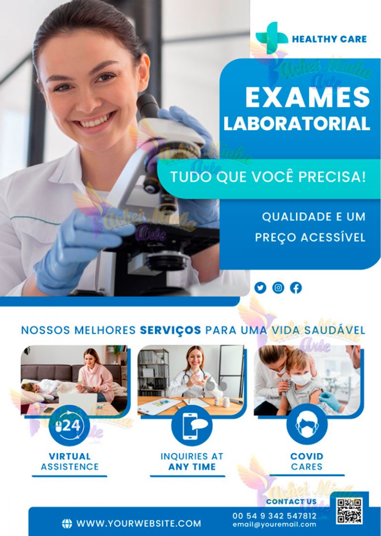 Flyer exames laboratorial - Baixe Agora! e faça sua edição